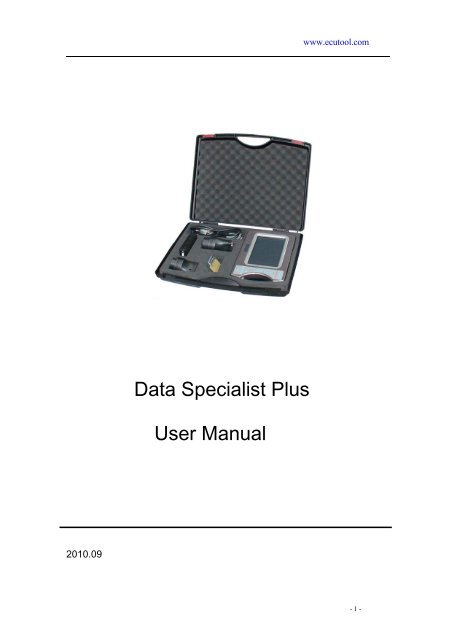 Data Specialist Plus User Manual