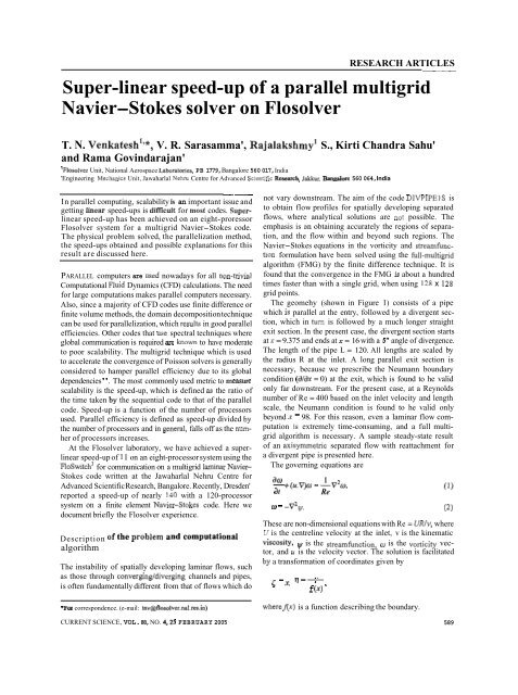 Super-linear speed-up of a parallel multigrid Navier-Stokes solver ...