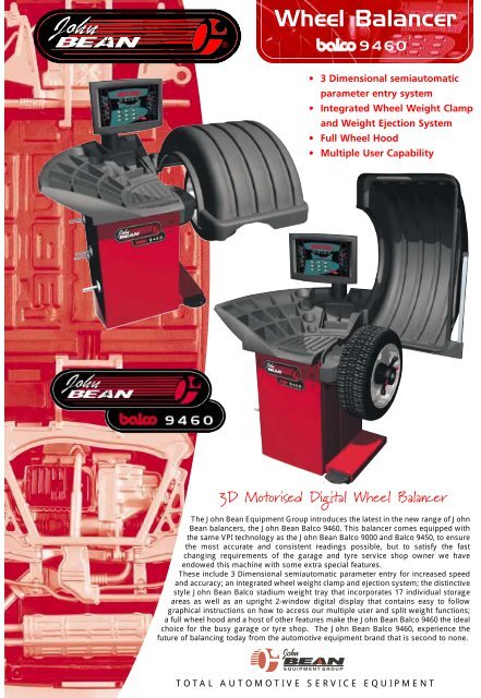 John Bean B9460.qxd - Automotive Garage Equipment