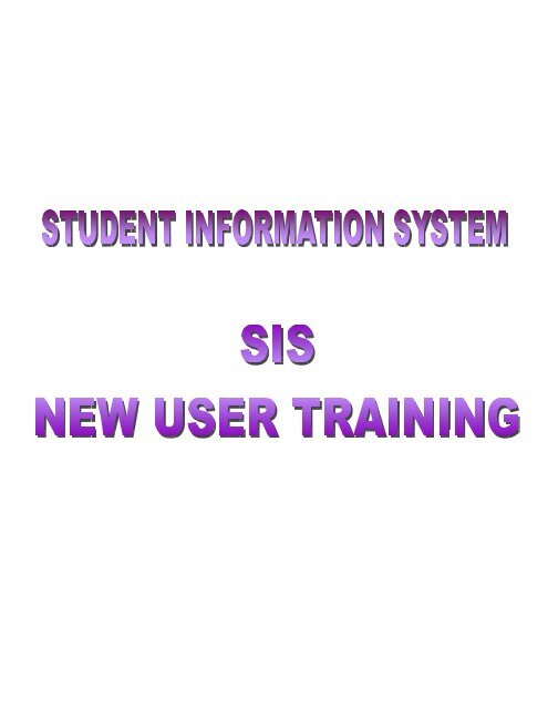 SIS New User Packet - noacsc