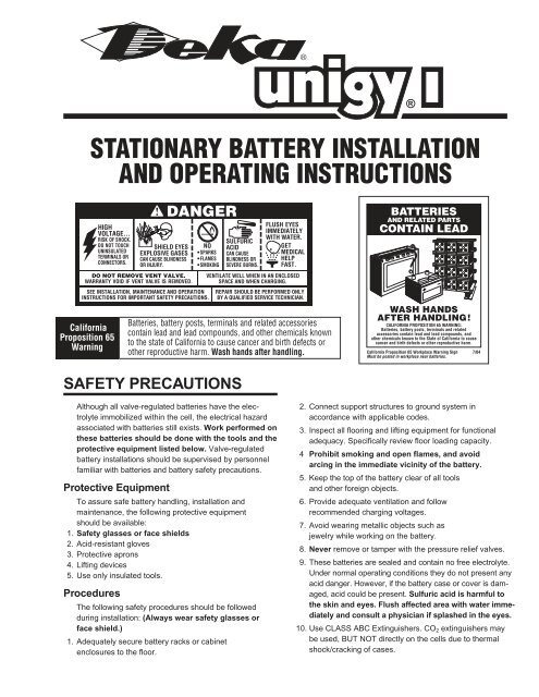 installation and operating