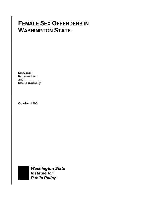Female Sex Offenders In Washington State