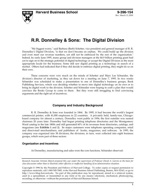 R.R. Donnelley & Sons: The Digital Division