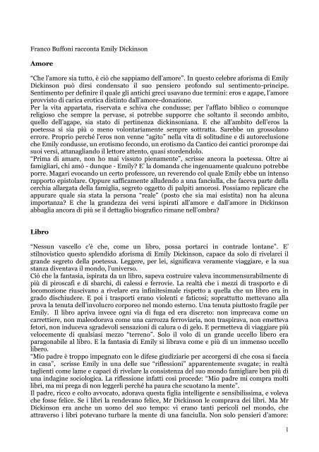 EMILY DICKINSON - Franco Buffoni