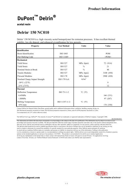 DELRIN 150 NC010 - Promaplast