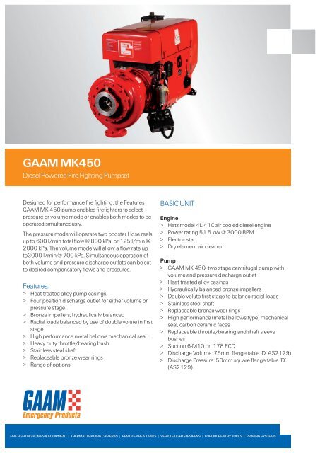 Download MK450 Datasheet - GAAM Emergency Products