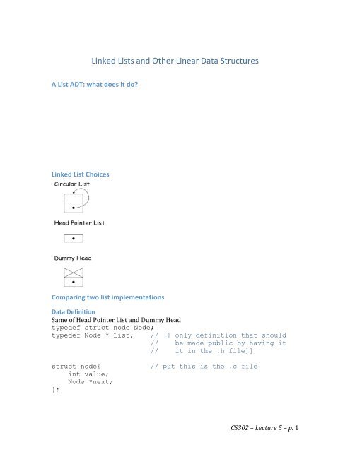 Linked Lists and Other Linear Data Structures Linked Lists and Other Linear Data Structures