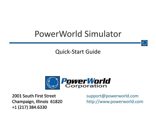 Quick-Start Guide - PowerWorld