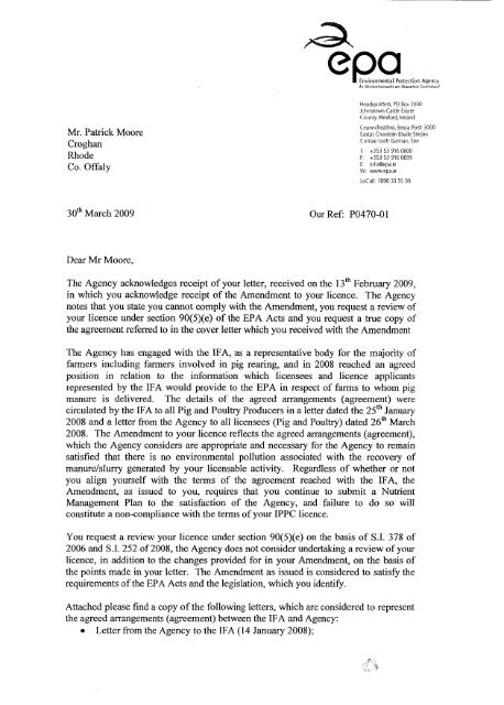 Letter to Applicant - EPA