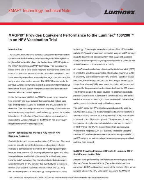 xMAPÂ® Technology Technical Note - Luminex