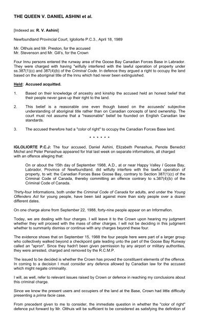 THE QUEEN V. DANIEL ASHINI et al.