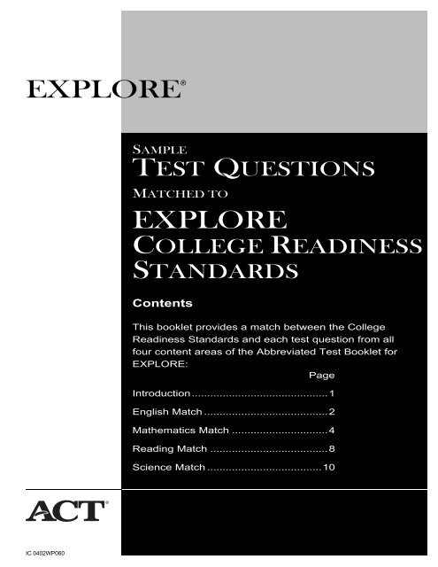 EXPLORE EXPLORE® - ACT