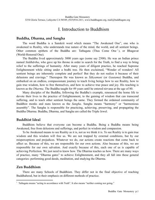 Introduction to Buddhism - Ctzen.org