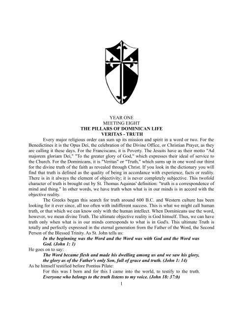 the pillars of dominican life - Lay Dominicans ~ Western Province