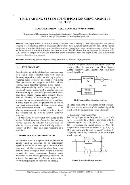 Time Varying System Identification using Adaptive ... - IRNet Explore