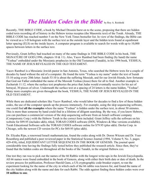 code caché de la bible