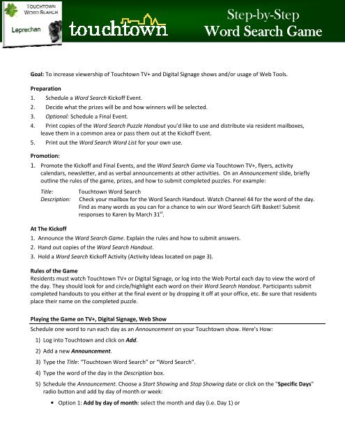 Step-by-Step Word Search Word Search Game - Touchtown