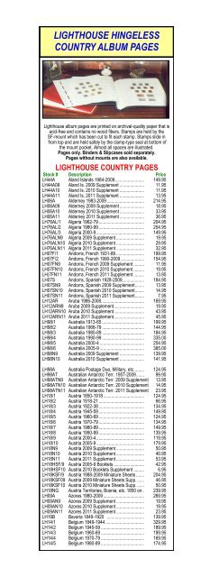 lighthouse hingeless country album pages - Brookman Stamp ...