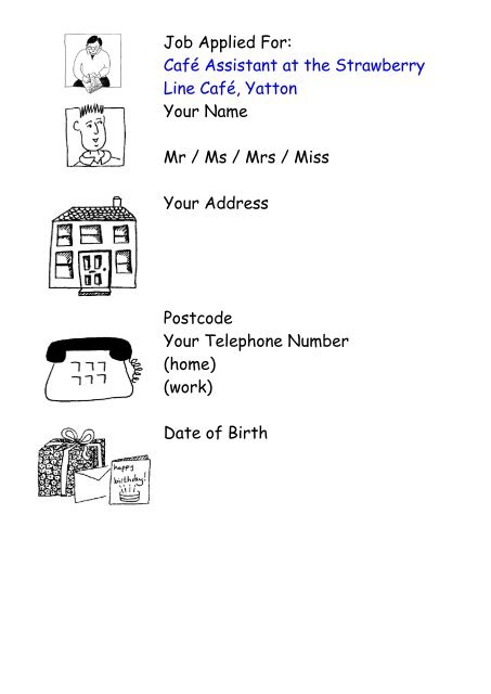 Job Applied For - The Strawberry Line Cafe