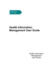 System Management User Guide - CPSI Application Documentation