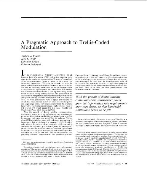 A pragmatic approach to trellis-coded modulation - IEEE ... - Secure