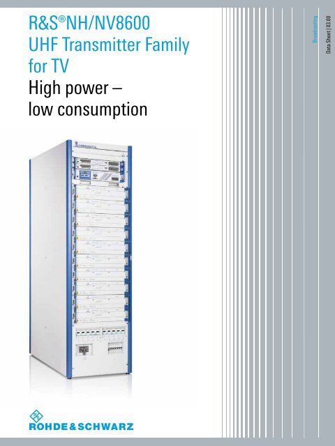 R&S NH/NV8600 UHF Transmitter Family for TV - Rohde & Schwarz ... R&S NH/NV8600 UHF Transmitter Family for TV - Rohde & Schwarz ...