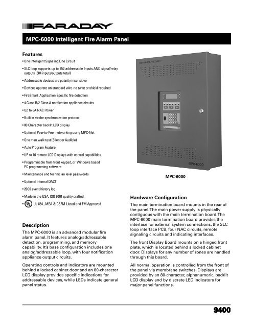 MPC-6000 Intelligent Fire Alarm Panel - Louisiana Fire Extinguisher ...