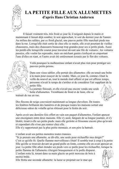 La petite fille aux allumettes - Pedagogite