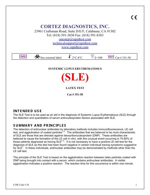 SLE Latex Test - ELISA kits - Rapid tests