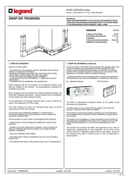SNAP-ON TRUNKING - Legrand