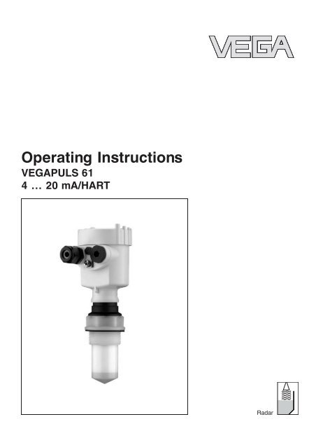 Operating Instructions - VEGAPULS 61 - 4 ? 20 mA/HART - Insatech