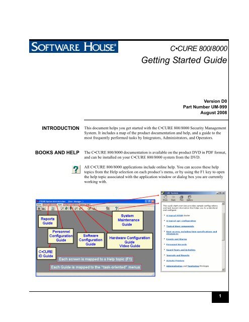 Câ ¢CURE 800/8000 Getting Started Guide - Tyco Security Products