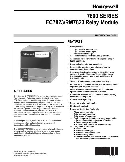 66-2031 EC7823/RM7823 7800 SERIES Relay Modules - Product ...