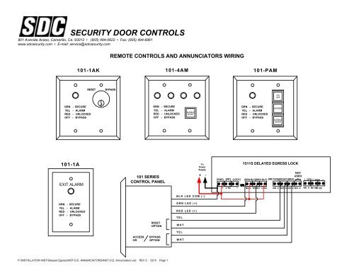 Visio-INST-D.E. Annunciators.vsd - SDC Security Door Controls