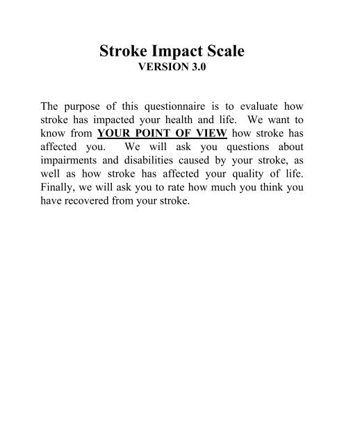 Stroke Impact Scale 6858