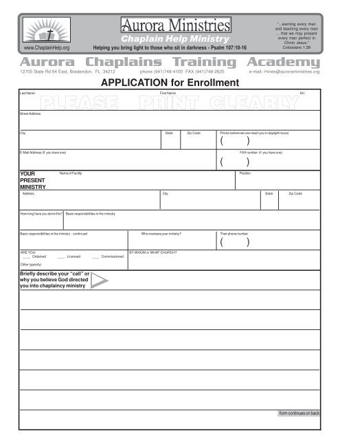 PLEASE PRINT CLEARLY