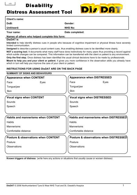 Disability Distress Assessment Tool