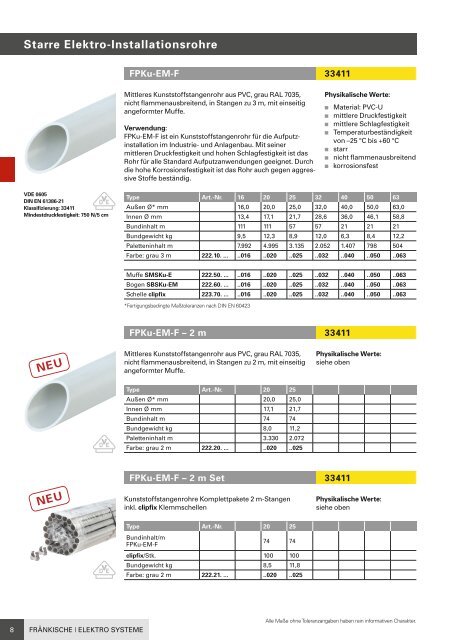 Starre Elektro-Installationsrohre NEU NEU - Gunneman