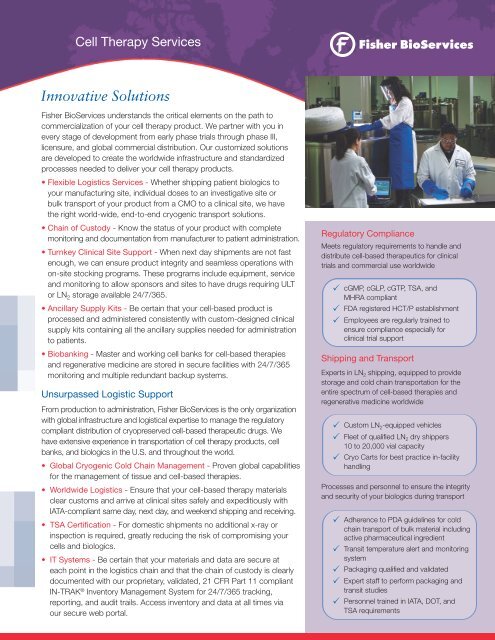 Download Brochure - Fisher BioServices
