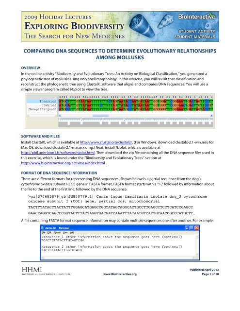 comparing dna sequences to determine evolutionary relationships ...