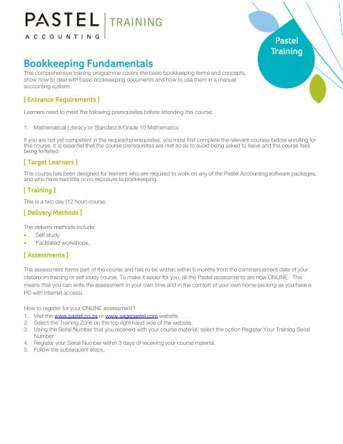 Introduction to Bookkeeping - Sage Pastel