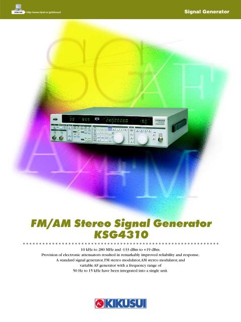 FM/AM Stereo Signal Generator KSG4310 - Kikusui Electronics Corp.