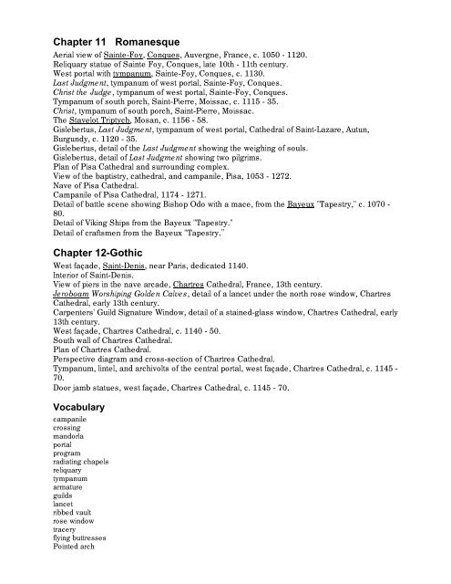 Chapter 11 Romanesque Chapter 12-Gothic