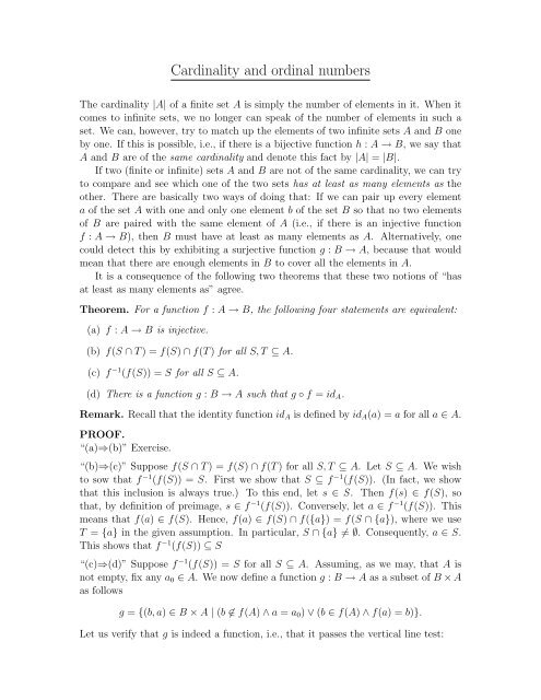 Cardinality Proof