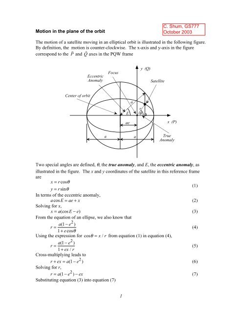 Eccentric Anomaly Eccentric Anomaly
