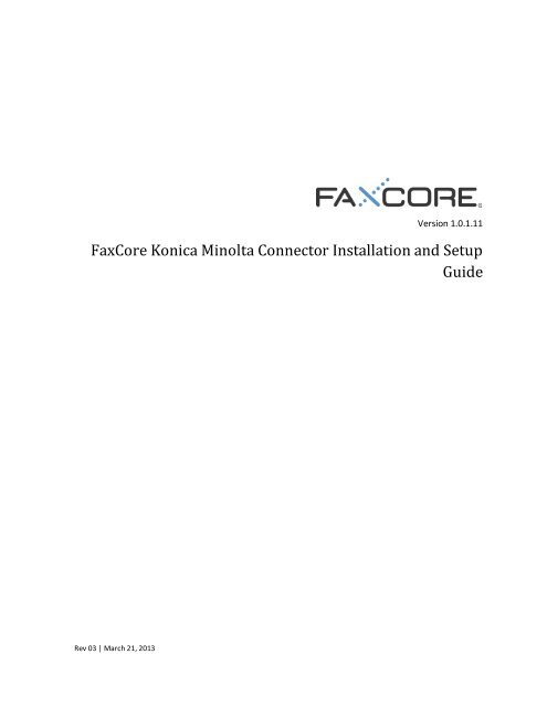FaxCore Konica Minolta Connector InstallGuide.pdf
