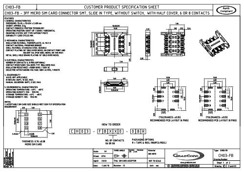 CH03-FB-3FF Micro SIM Card Connector