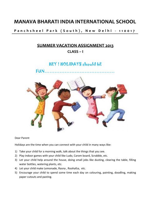 3. CLASS I HOLIDAY ASSIGNMENT.pdf - Manava Bharati India ...