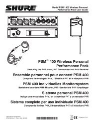 Shure FP Wireless Frequency Compatibility Chart