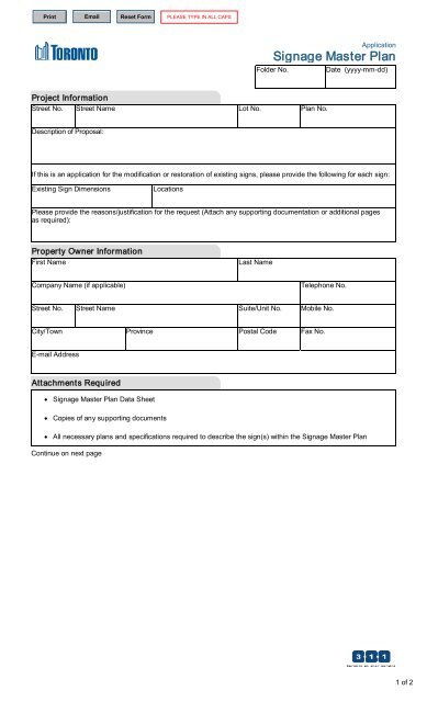 Signage Master Plan - City of Toronto